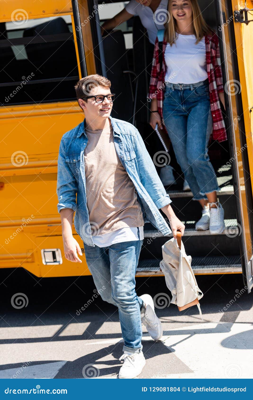 Group of Teen Students Walking Out of Stock Photo - Image of caucasian ...