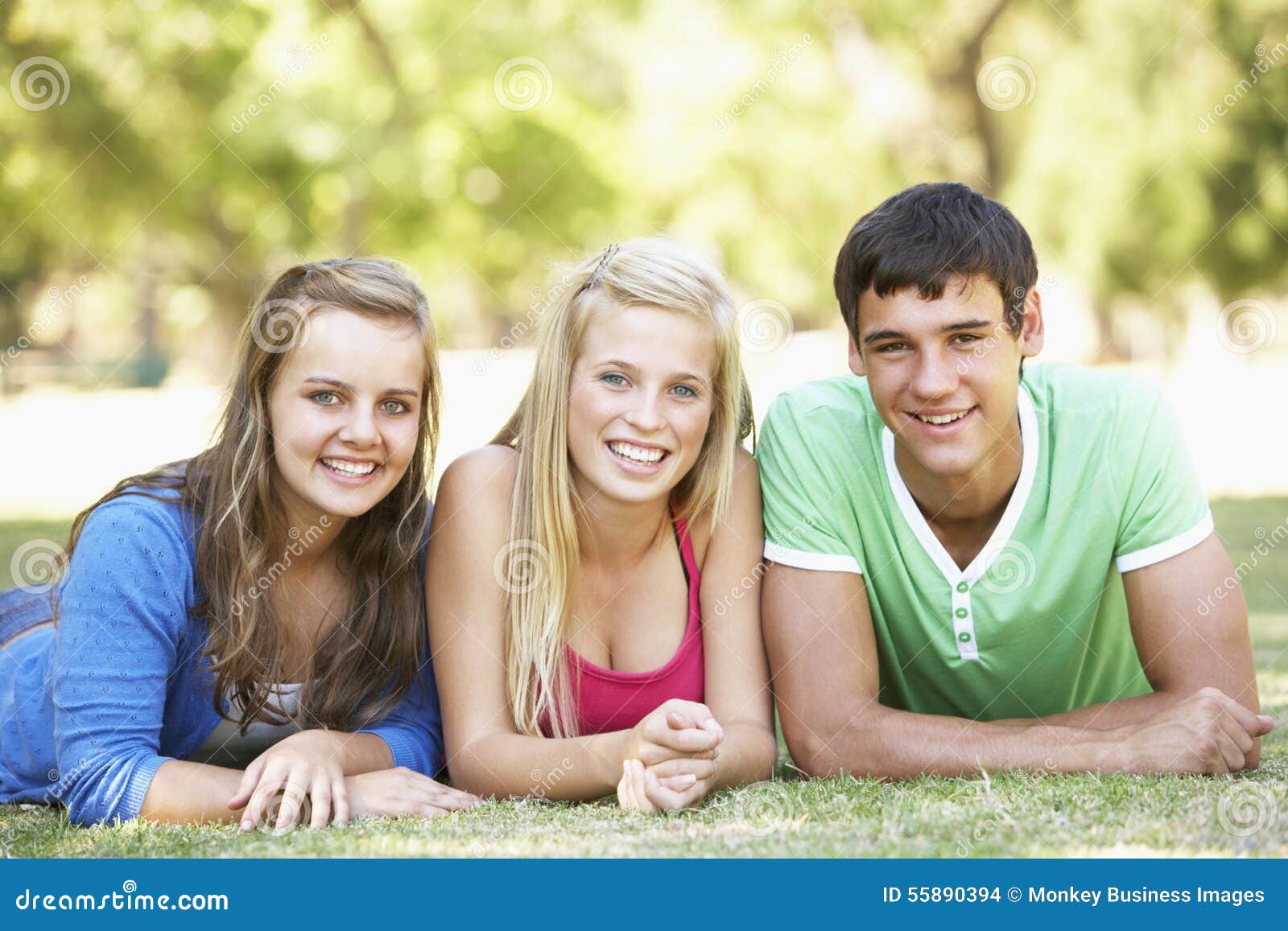 Group of Teenage Friends Having Fun in Park Stock Photo - Image of ...