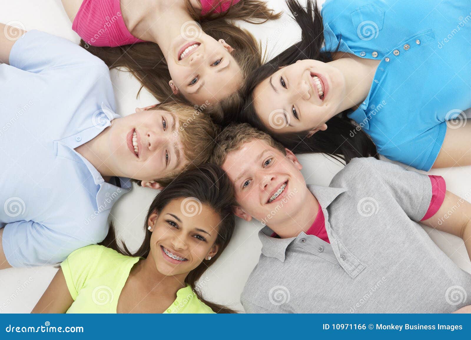 Group of Teenage Friends in Studio Stock Photo - Image of laughing ...