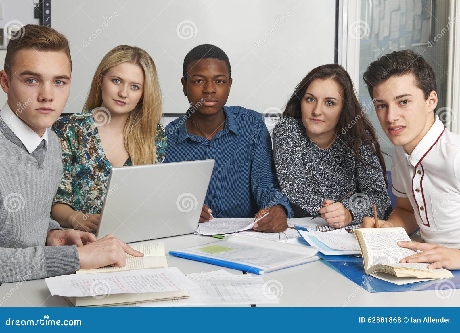 Group of Teenage Pupils Working in Classroom Stock Photo - Image of ...