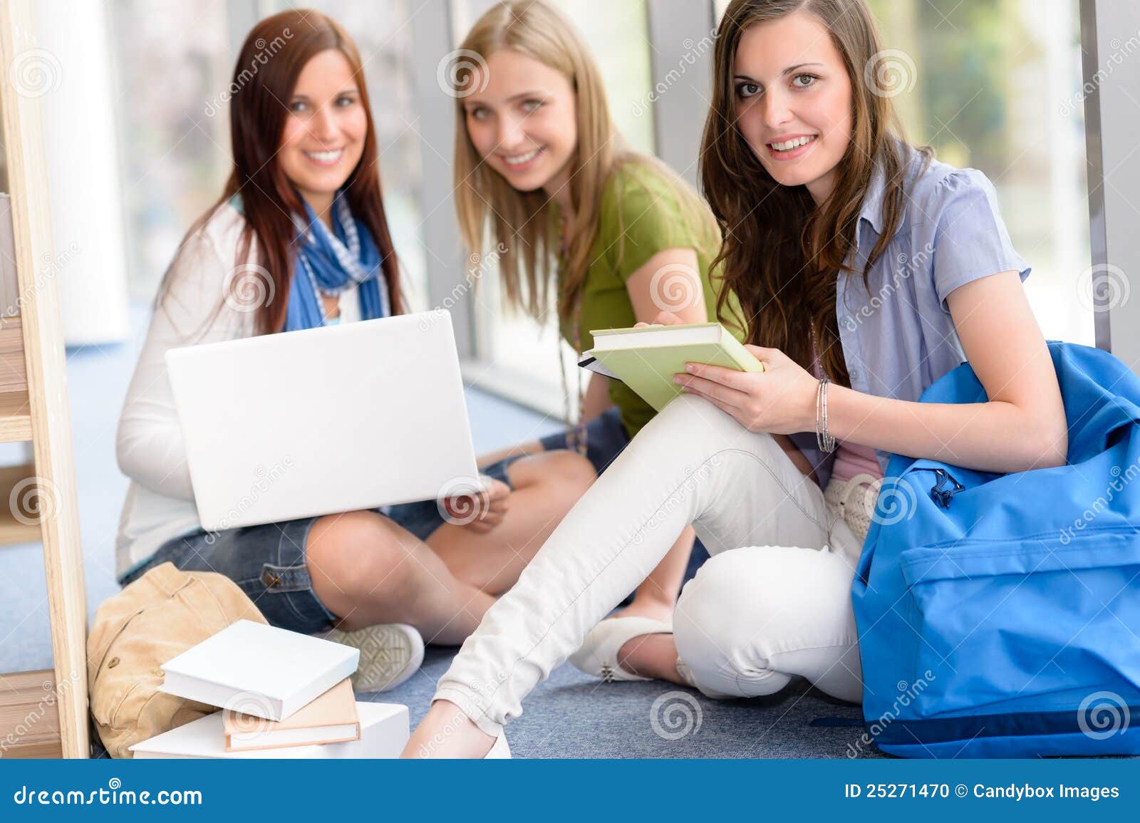 Group of Teenage Student Study at High-school Stock Photo - Image of ...