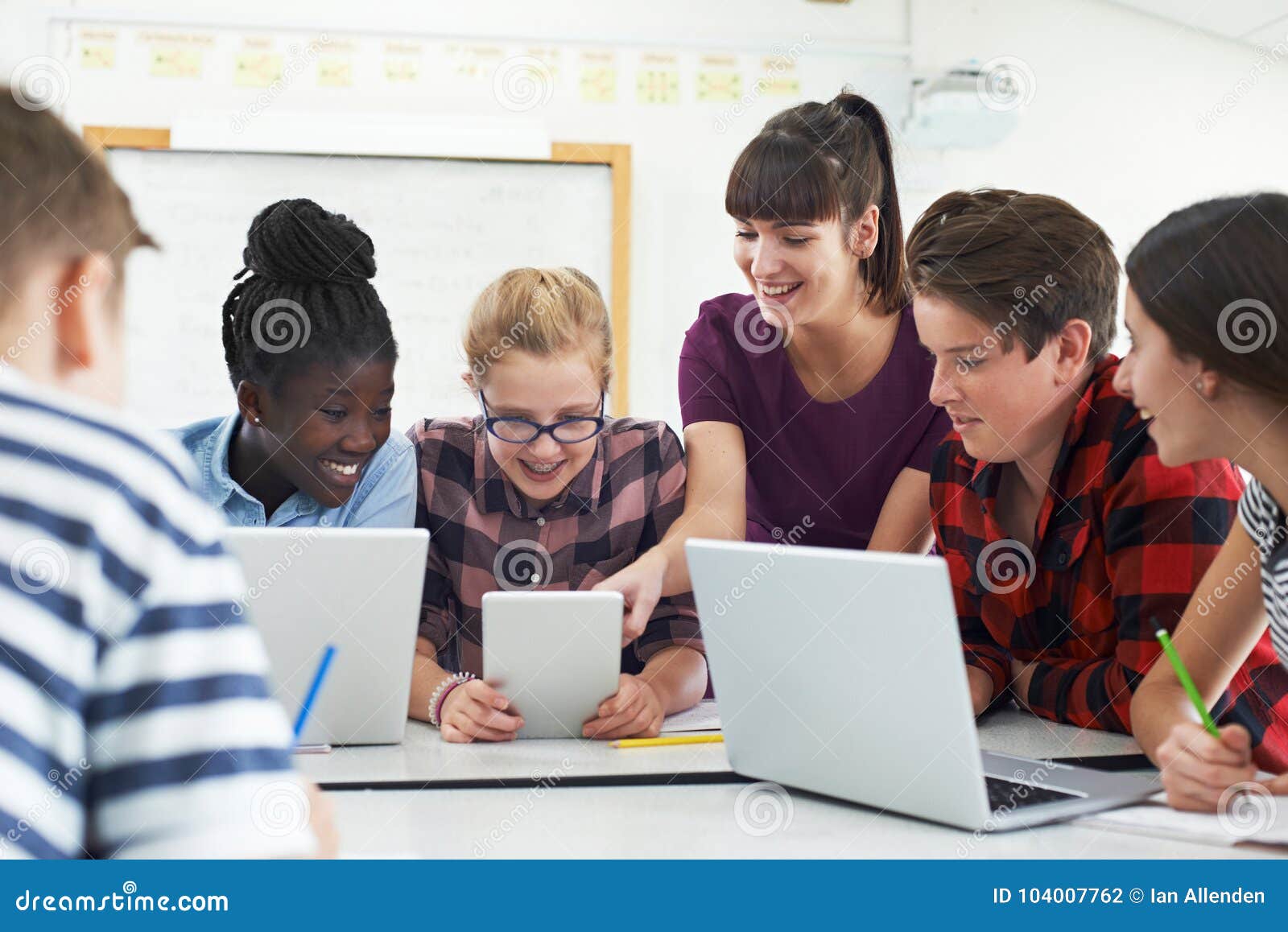 Teenage Students In IT Class Using Computers Stock Photography ...