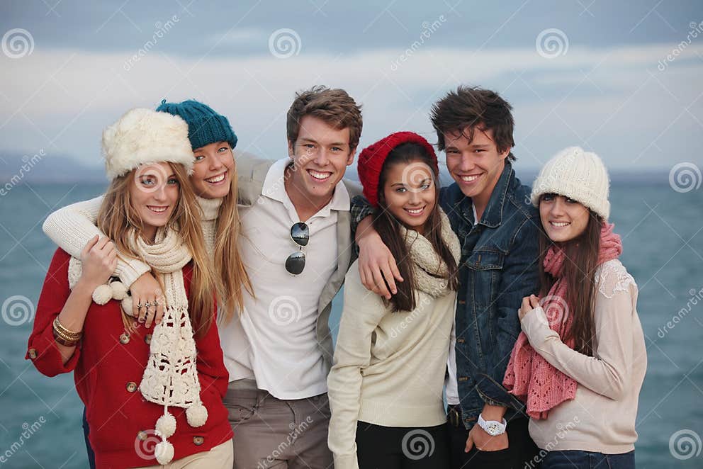 Group teens stock photo. Image of young, autumn, winter - 27283694