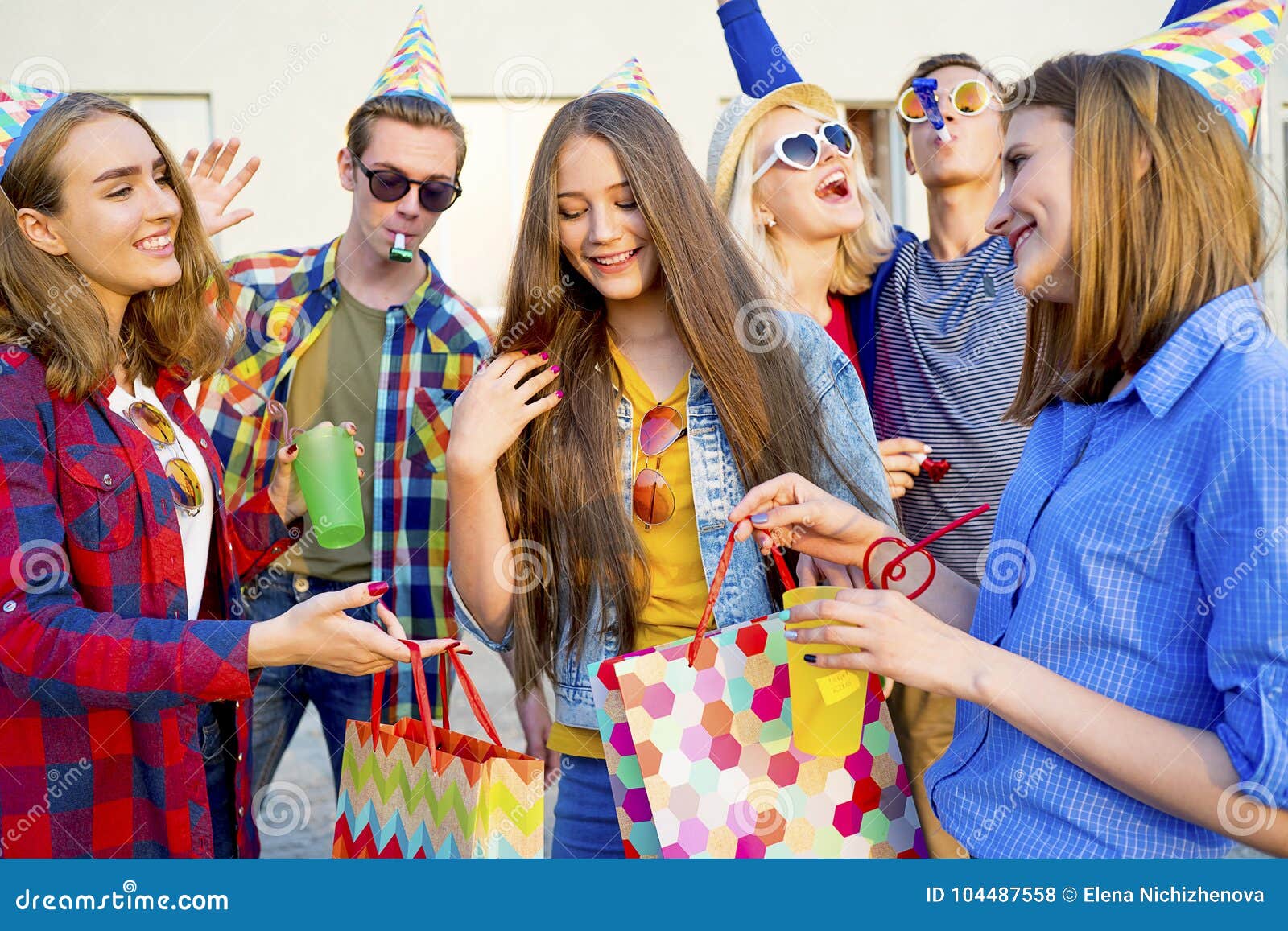 Teens having a party stock photo. Image of people, colored - 104487558