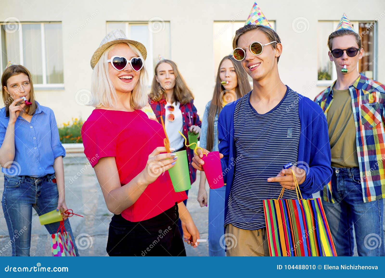 Teens having a party stock photo. Image of clothes, happiness - 104488010