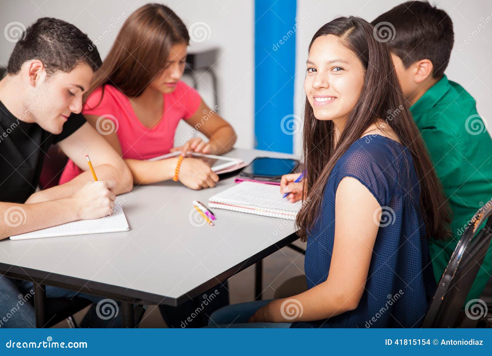 Group of Teens Studying Together Stock Photo - Image of notes, female ...