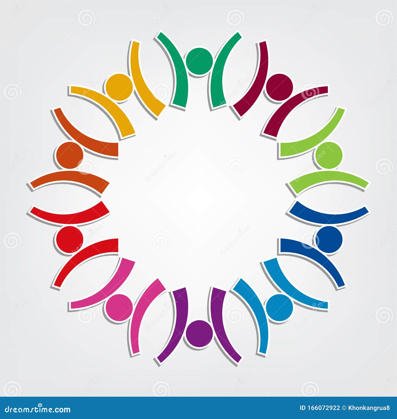 Group of Ten People Logo in a Circle.Persons Teamwork Holding Stock ...