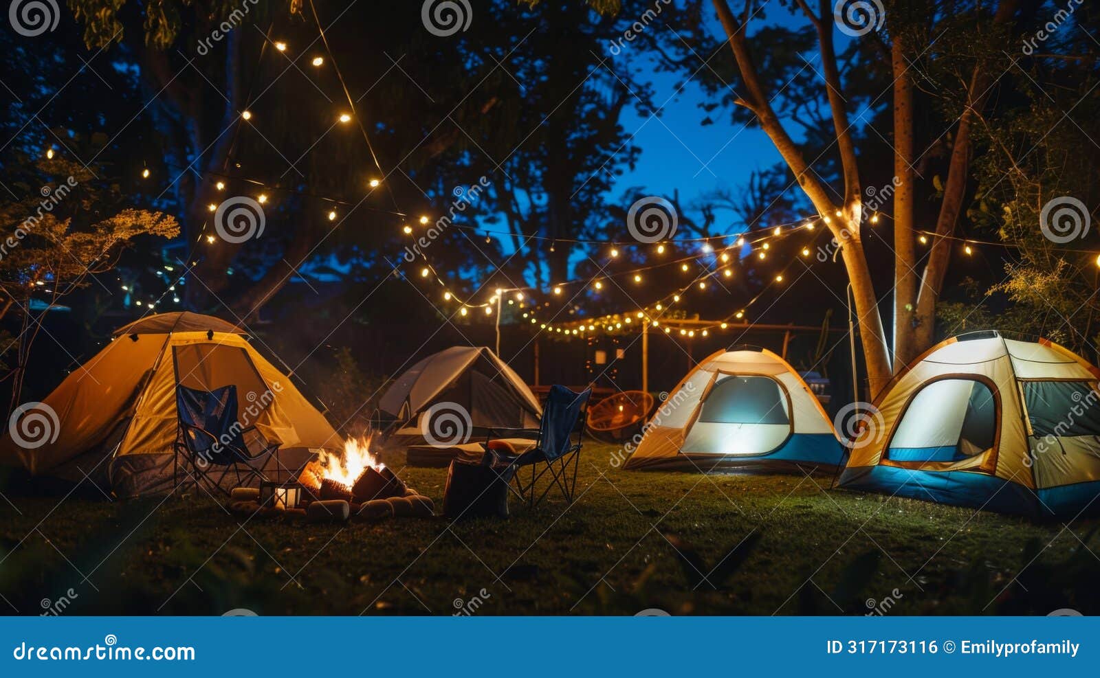 Group of Tents beside Campfire Stock Photo - Image of camping, enjoying ...