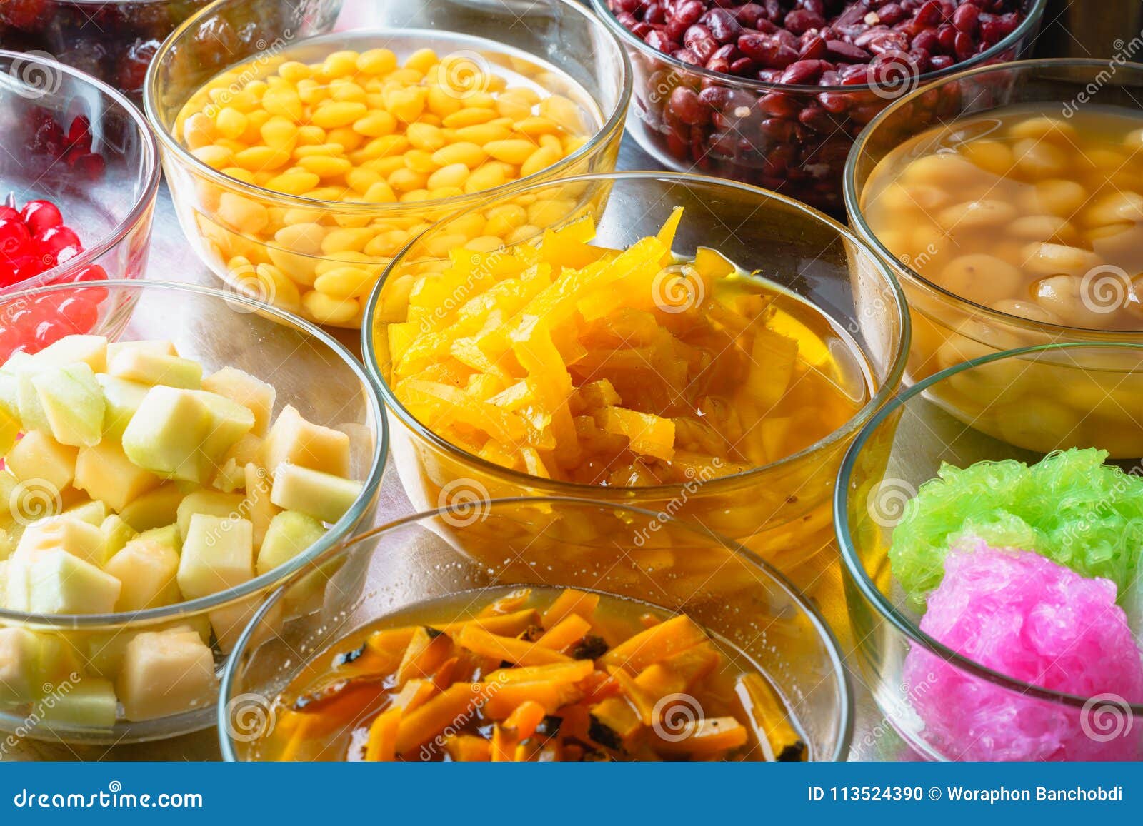 Group of thai dessert stock photo. Image of juicy, food - 113524390