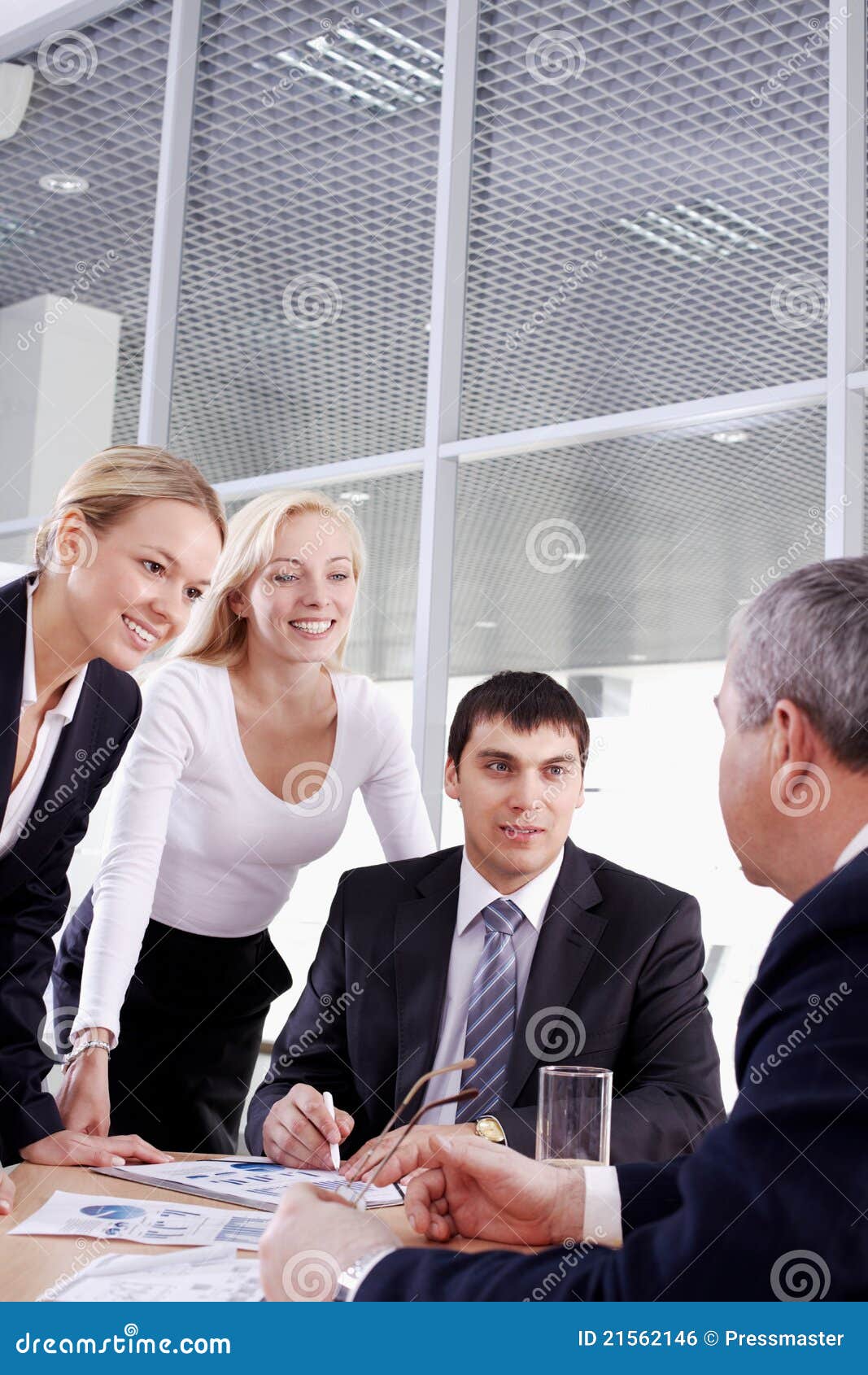 Group and their leader stock photo. Image of holding - 21562146
