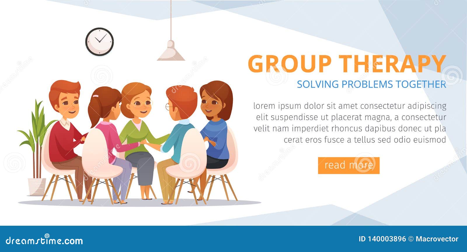 Group Therapy Cartoon Banner Stock Vector - Illustration of medical ...