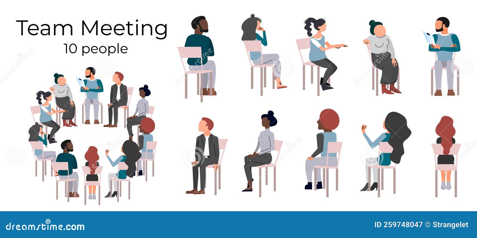 Group Therapy Illustration. Team Discussion in a Circle Stock Vector ...