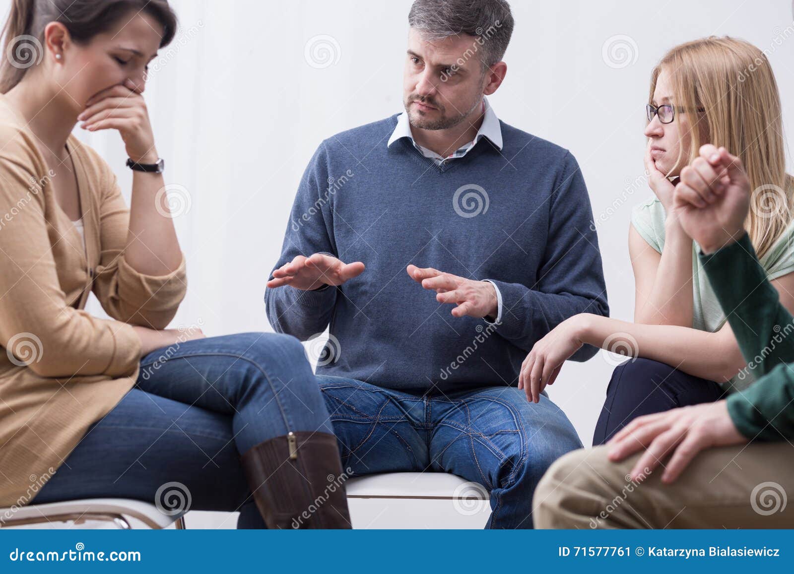 Group Therapy Session Can Help Express Emotions Stock Image - Image of ...