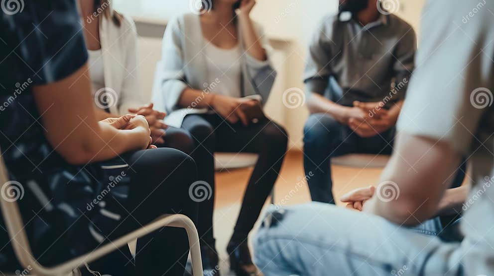 Group Therapy Session in a Welcoming Environment Stock Illustration ...