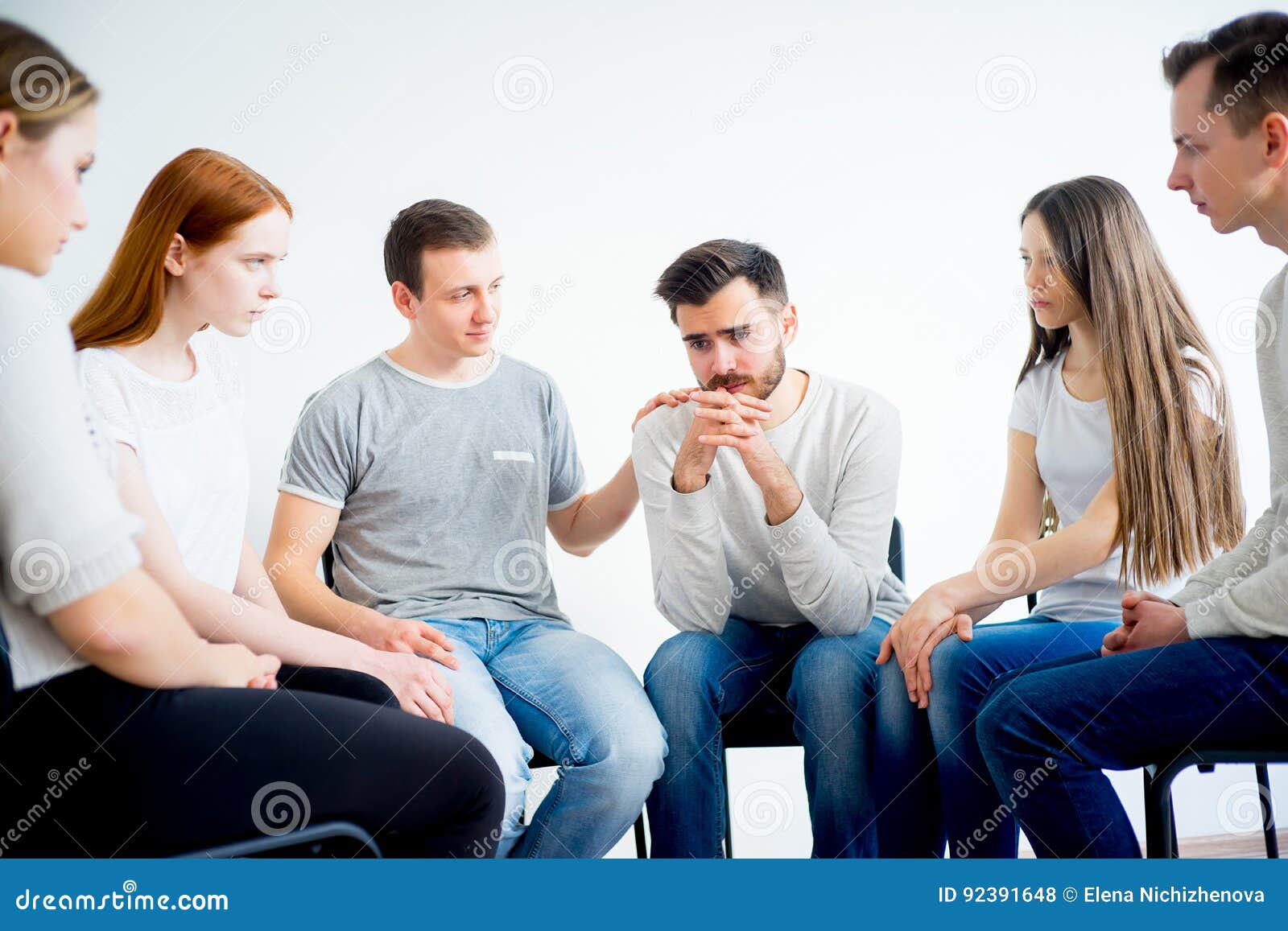 Group therapy in session stock photo. Image of office - 92391648