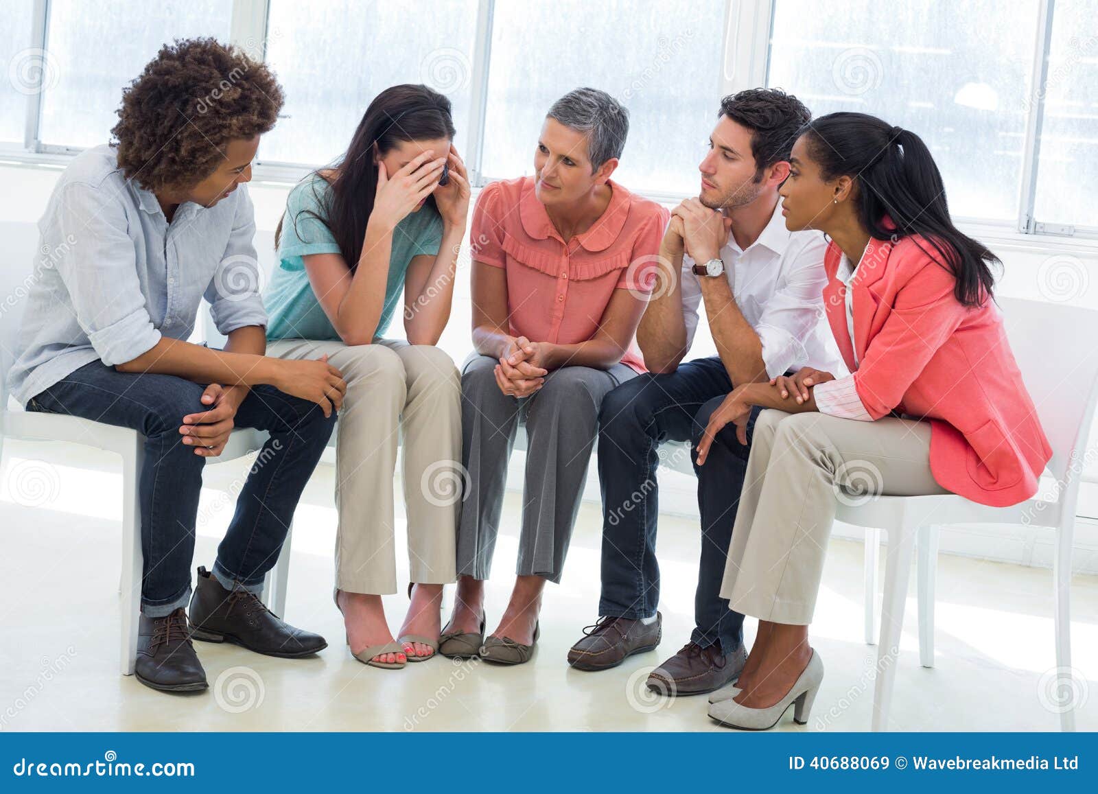 Group Therapy in Session Sitting in a Circle Stock Image - Image of ...