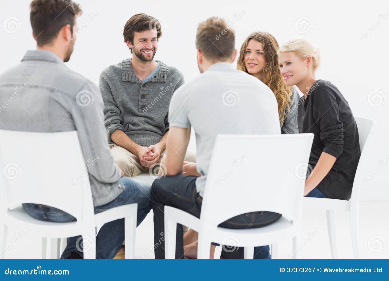 Group Therapy in Session Sitting in a Circle Stock Image - Image of ...