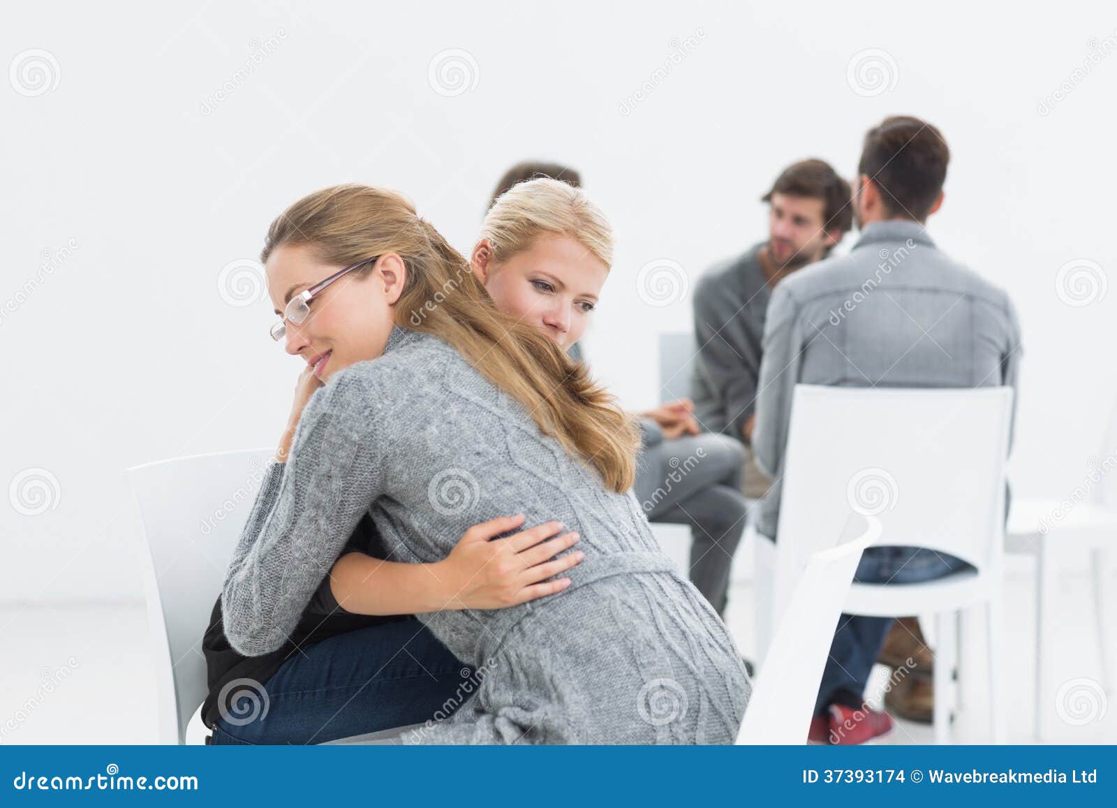 Group Therapy Session with Therapist and Client Hugging Stock Photo ... Group Therapy Session with Therapist and Client Hugging Stock Photo ...