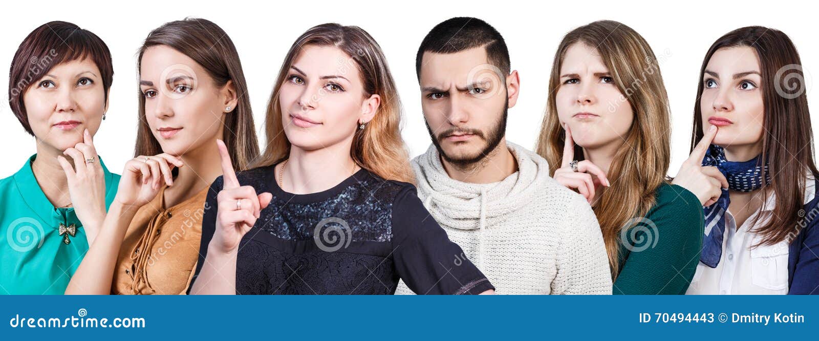 Group of thoughtful people stock image. Image of isolated - 70494443