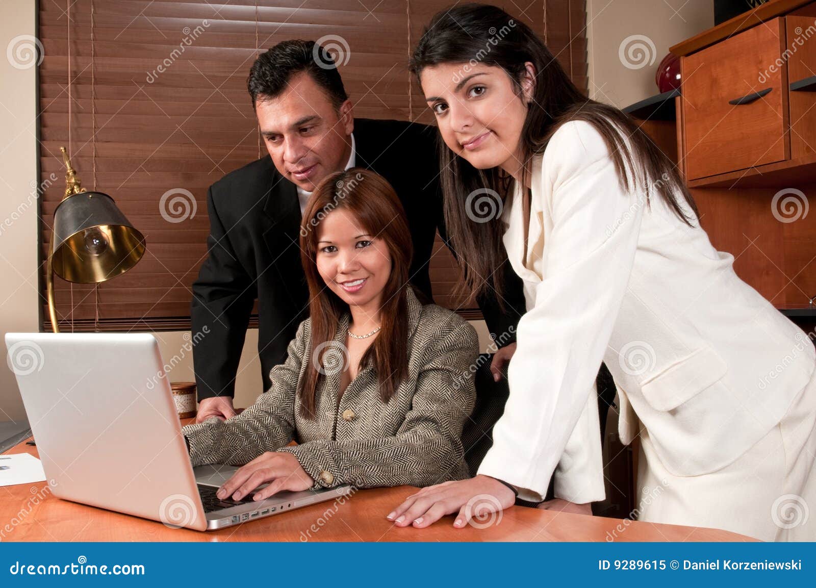 Group of three stock image. Image of laptop, looking, business - 9289615