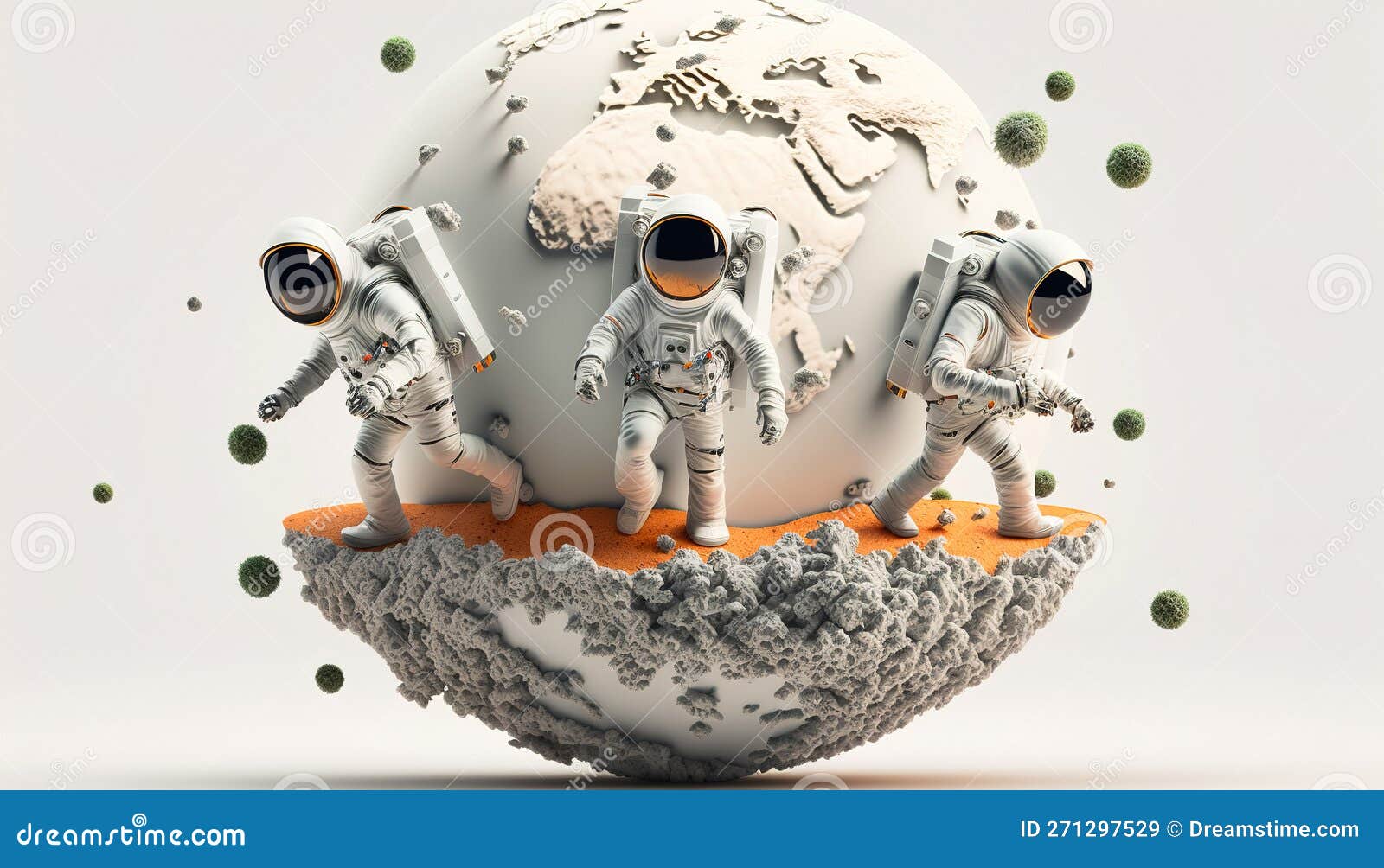 A Group of Three Astronauts Explores an Unknown Planet, Helping Each ...