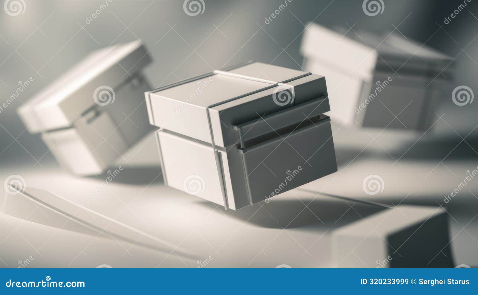 A Group of Three Boxes are Floating in the Air, AI Stock Image - Image ...