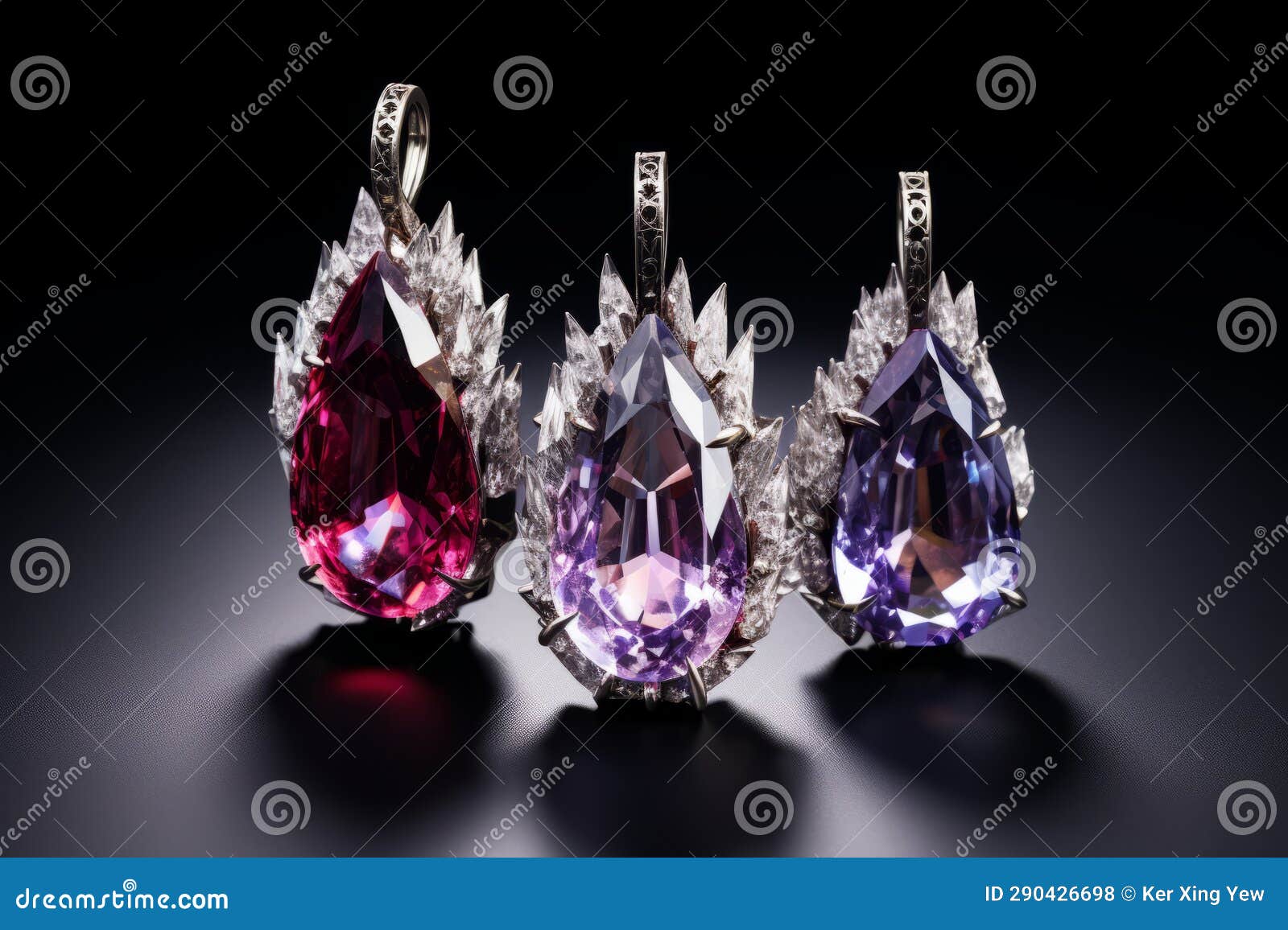 Group of Three Different Colored Jewels Stock Illustration ...
