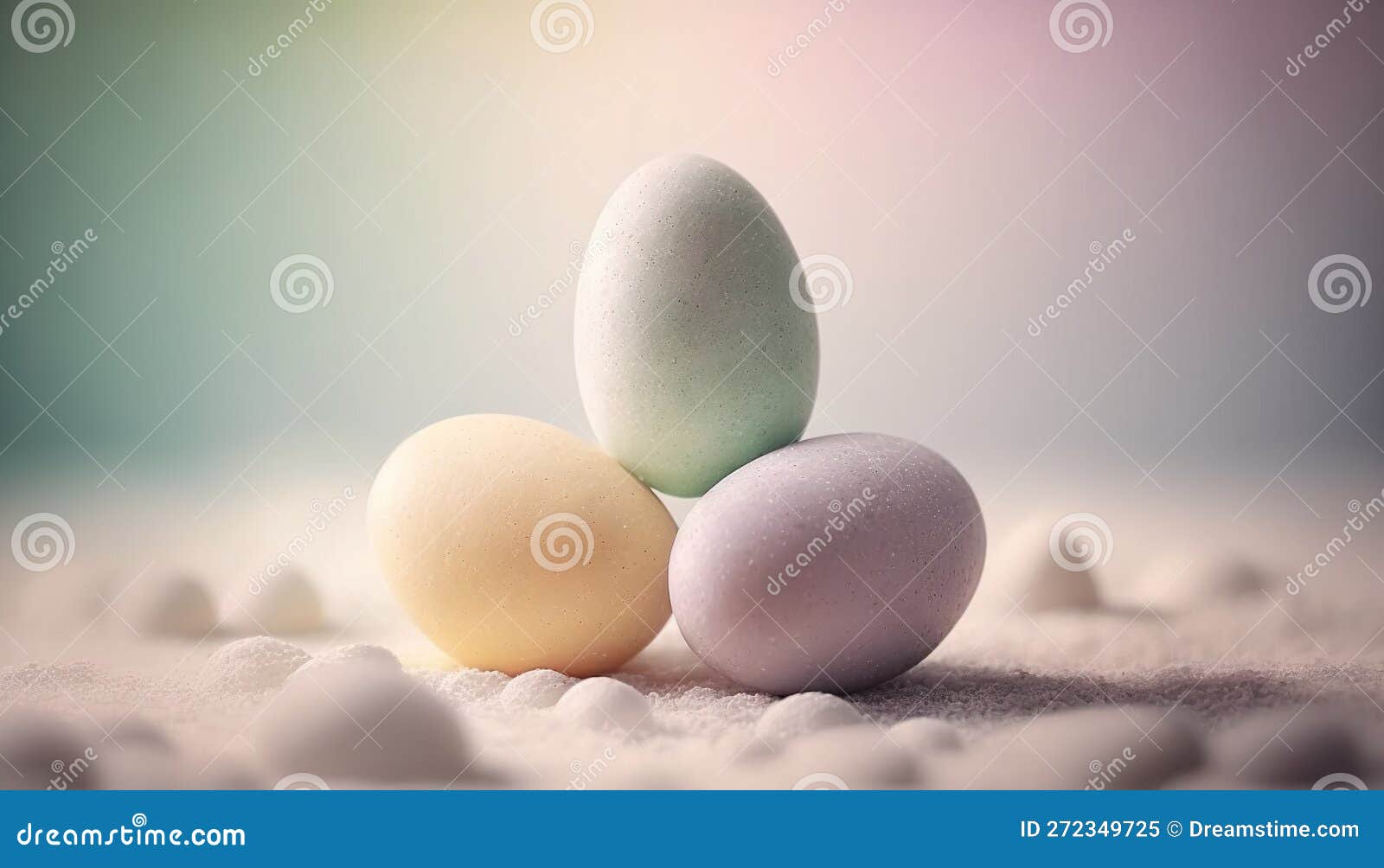 A Group of Three Eggs Sitting on Top of a Pile of Sand Stock ...