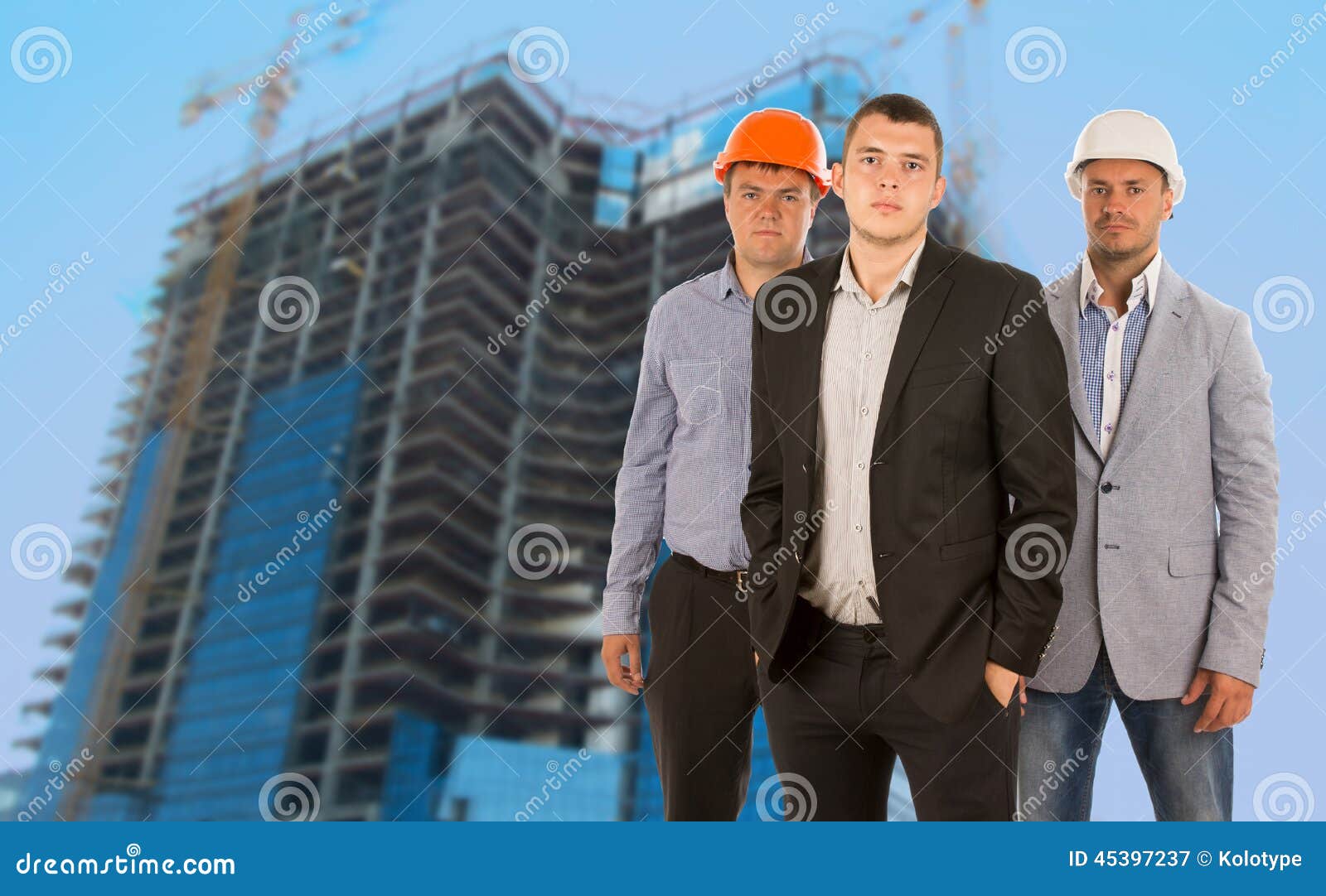 Group of Three Engineers and Architects Stock Image - Image of ...