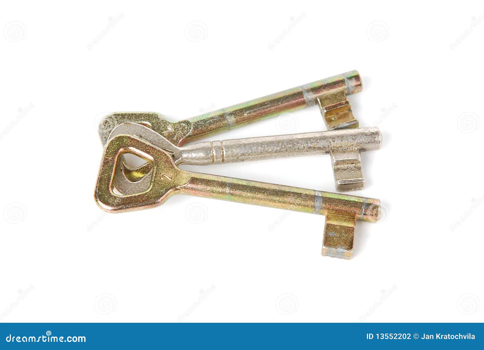 Group of Three Keys Isolated on White Stock Photo - Image of success ...