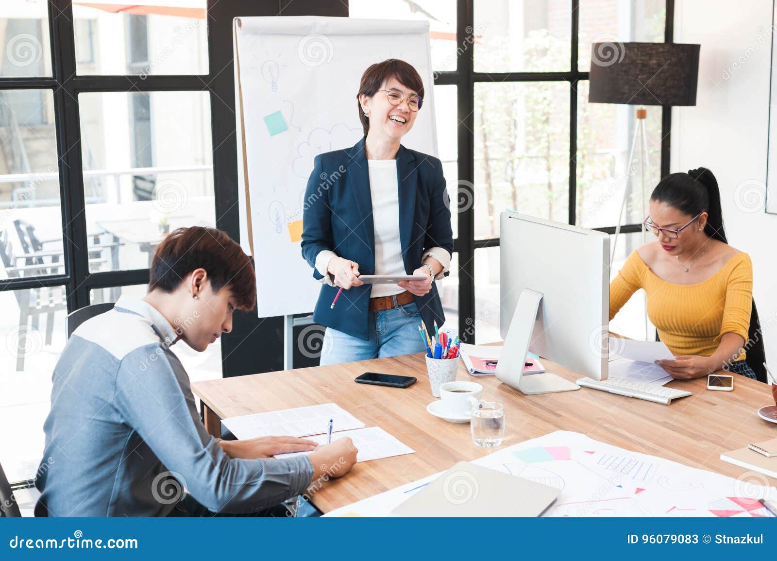 Group of Three Multi Generation of Creative Work Place, Modern S Stock ...