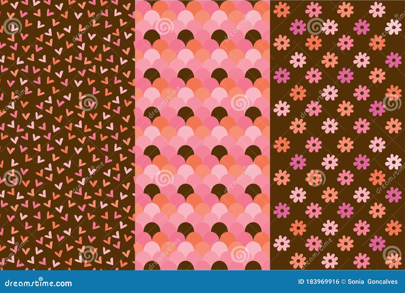 Group of Three Pattern Ornament Backgrounds Stock Vector - Illustration ...
