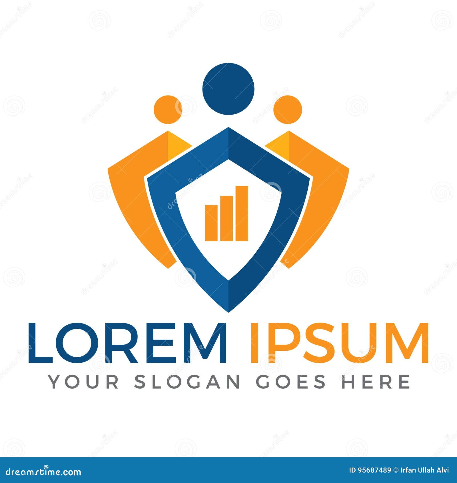 Group of Three People Business Logo Design. Stock Vector - Illustration ...