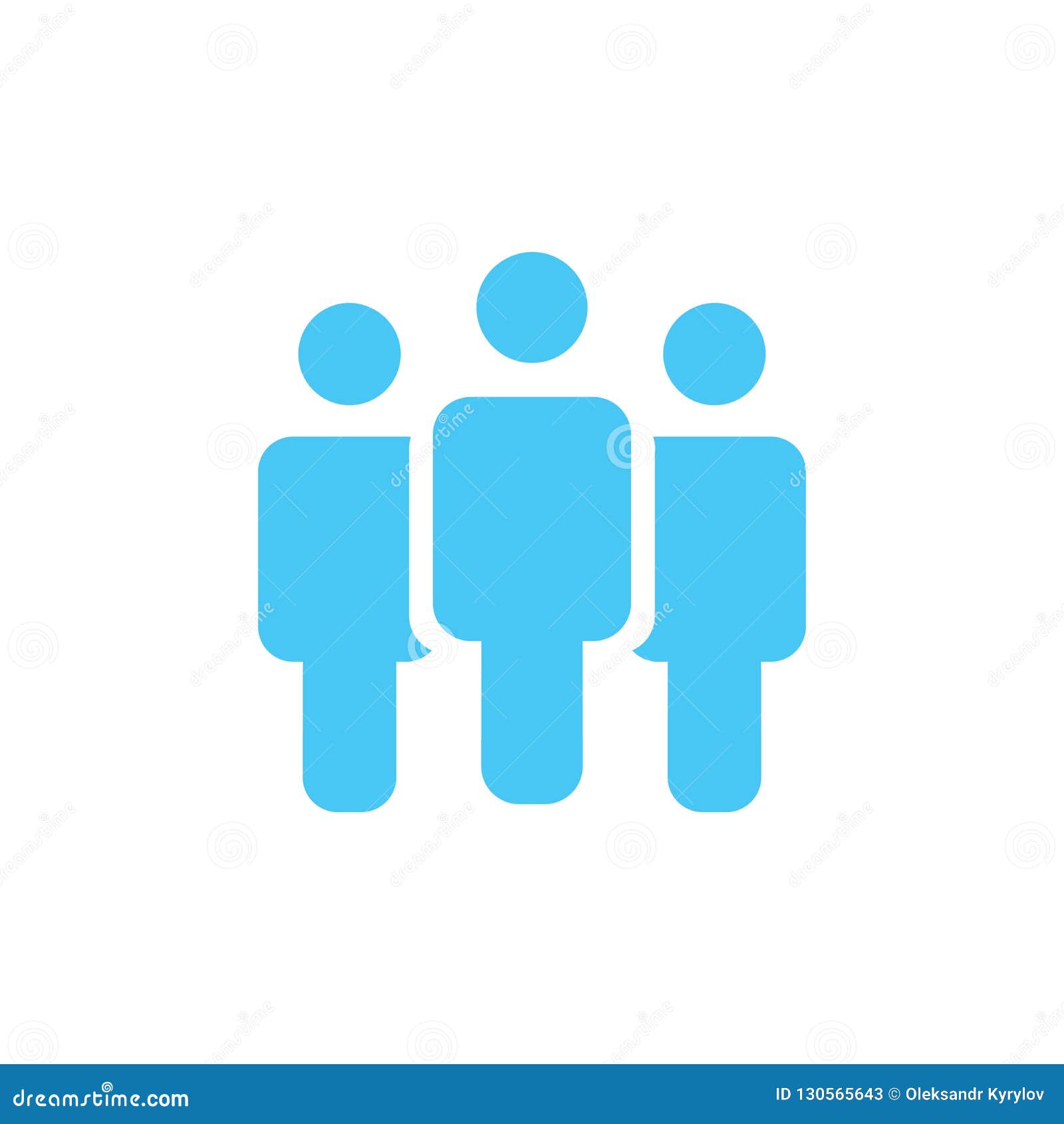 Group of Three People or Group of Users, Friends Flat Vector Icon for ...