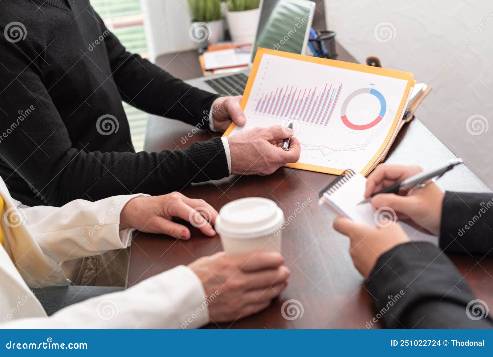 Group of Three People Working Together Stock Photo - Image of desk ...