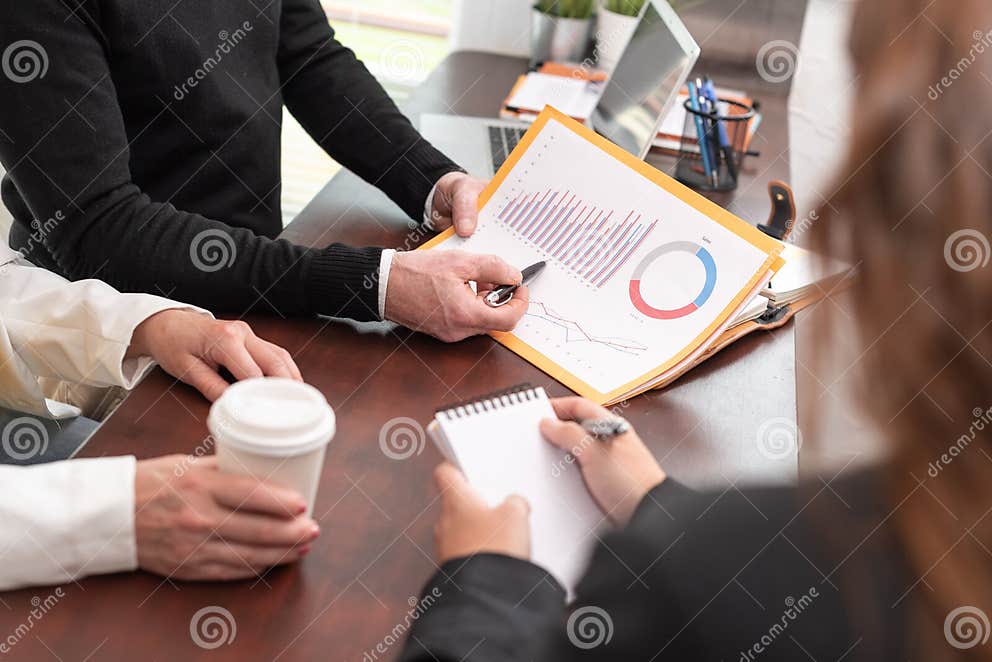 Group of Three People Working Together Stock Photo - Image of office ...