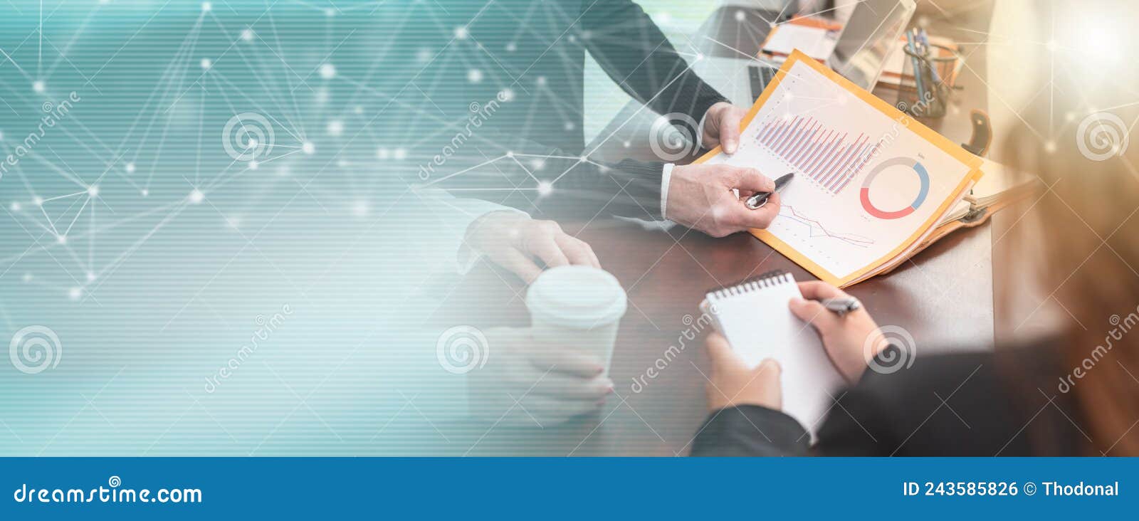 Group of Three People Working Together; Panoramic Banner Stock Photo ...