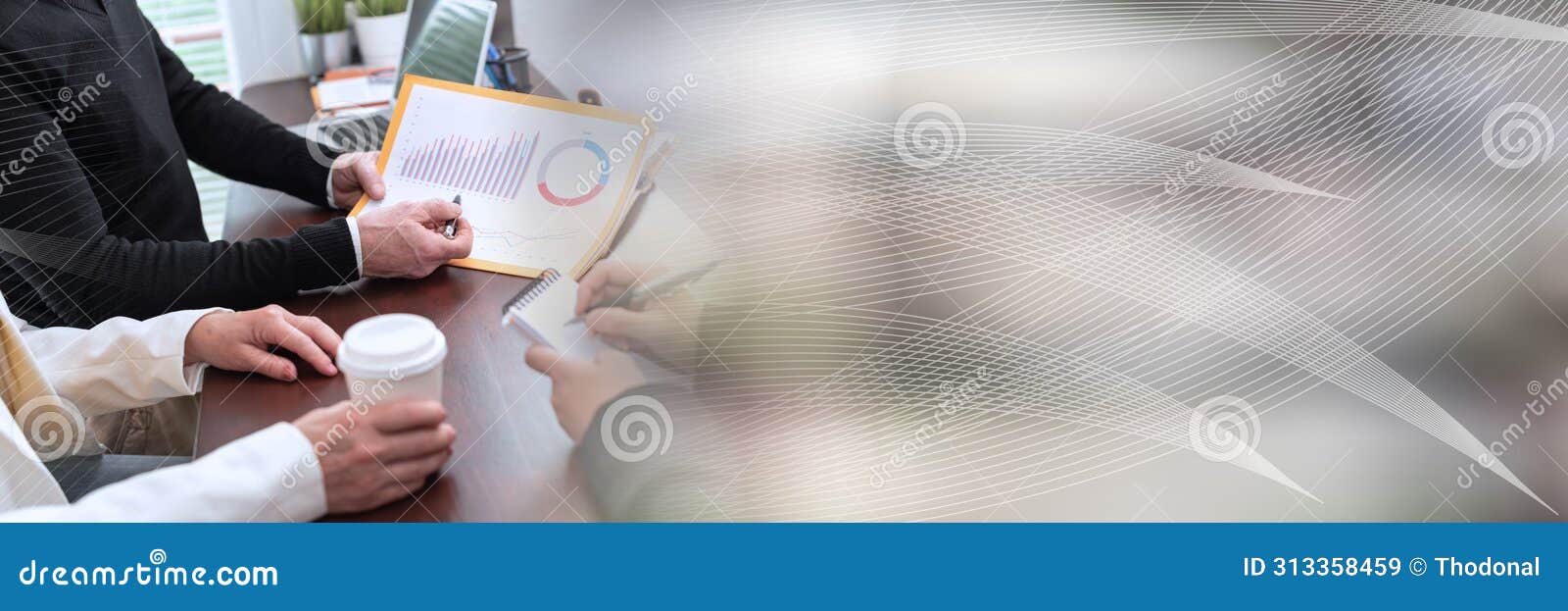 Group of Three People Working Together Panoramic Banner Stock Image ...