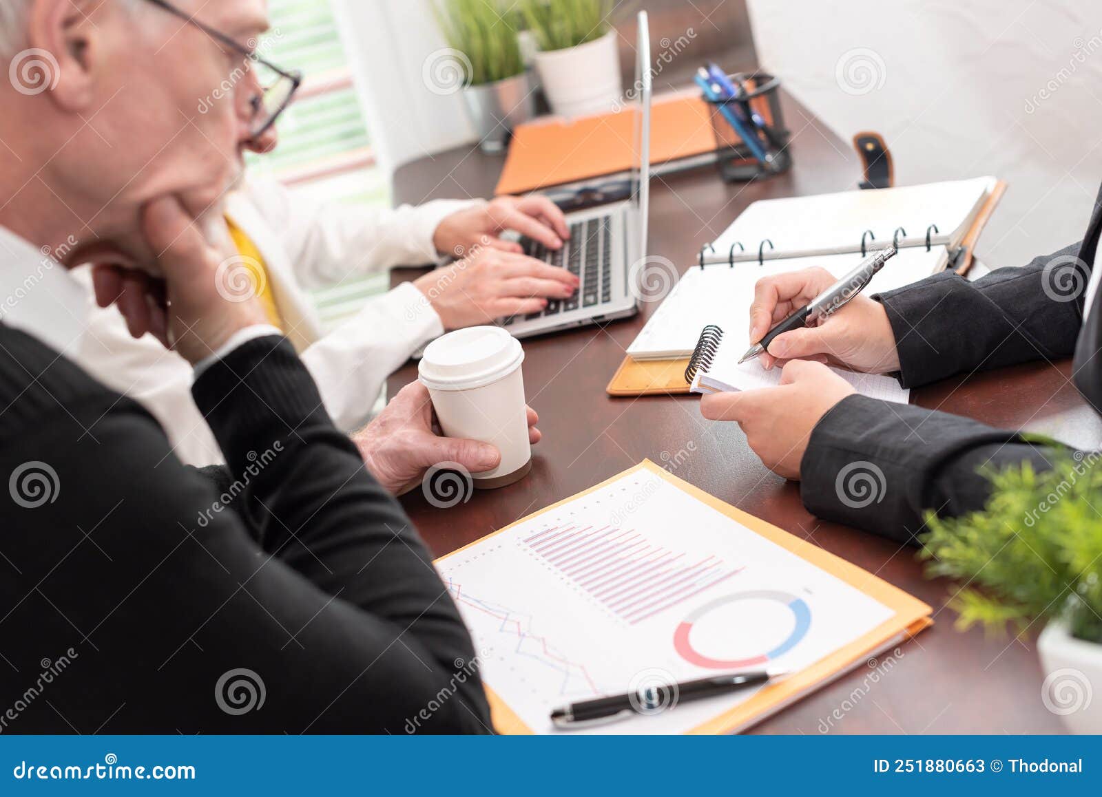 Group of Three People Working Together Stock Image - Image of modern ...