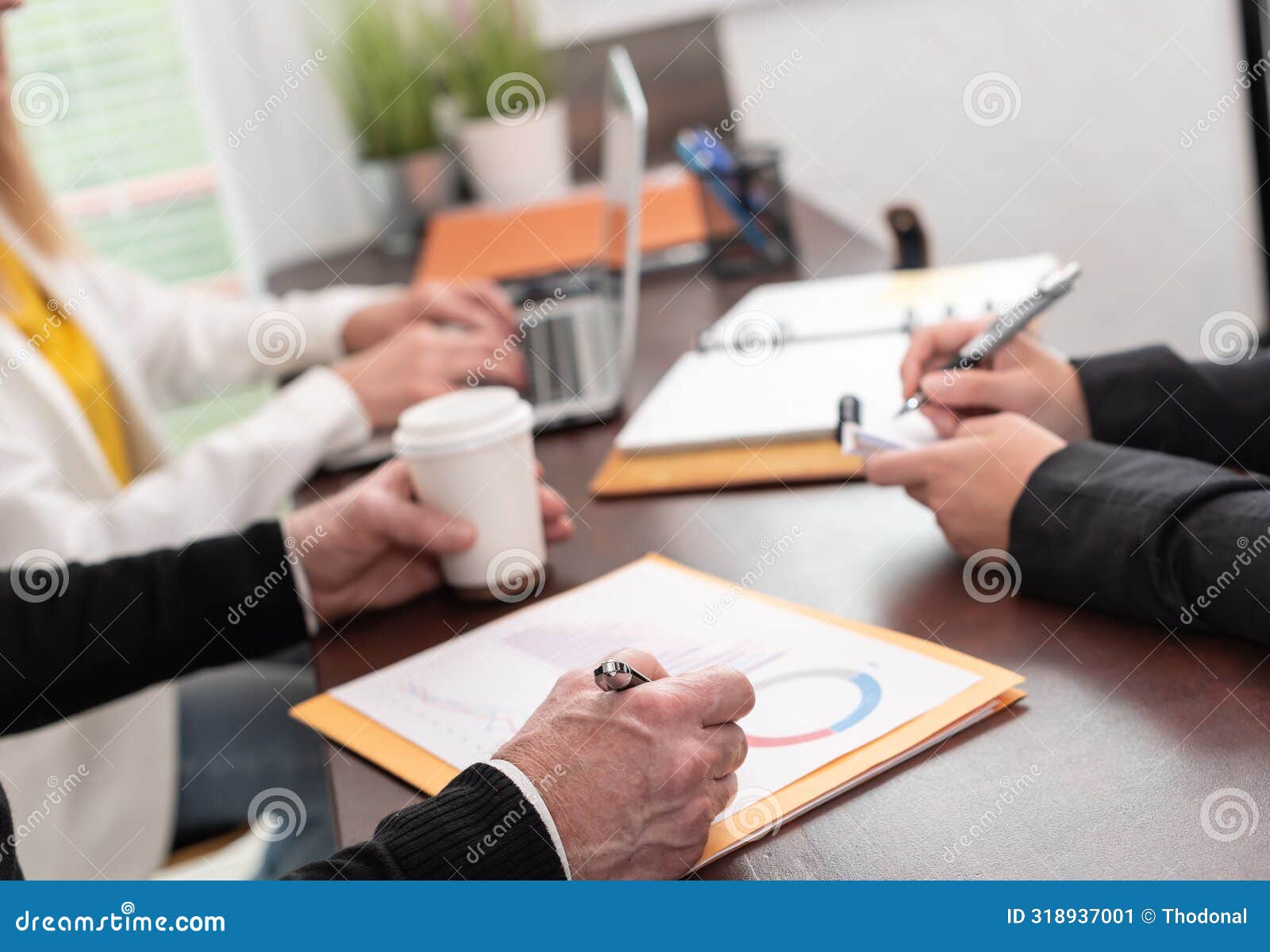 Group of Three People Working Together Stock Image - Image of ...