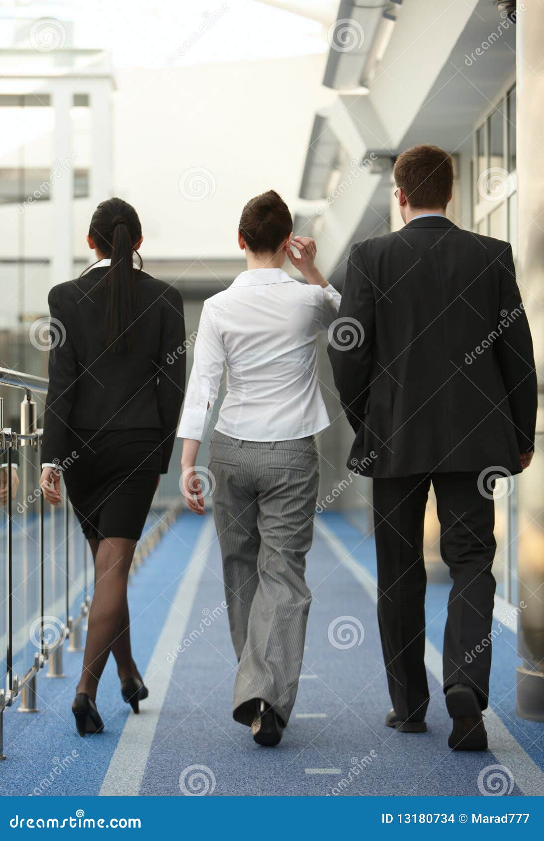 Group Three Persons Talking Office Space W Stock Photo - Image of ...