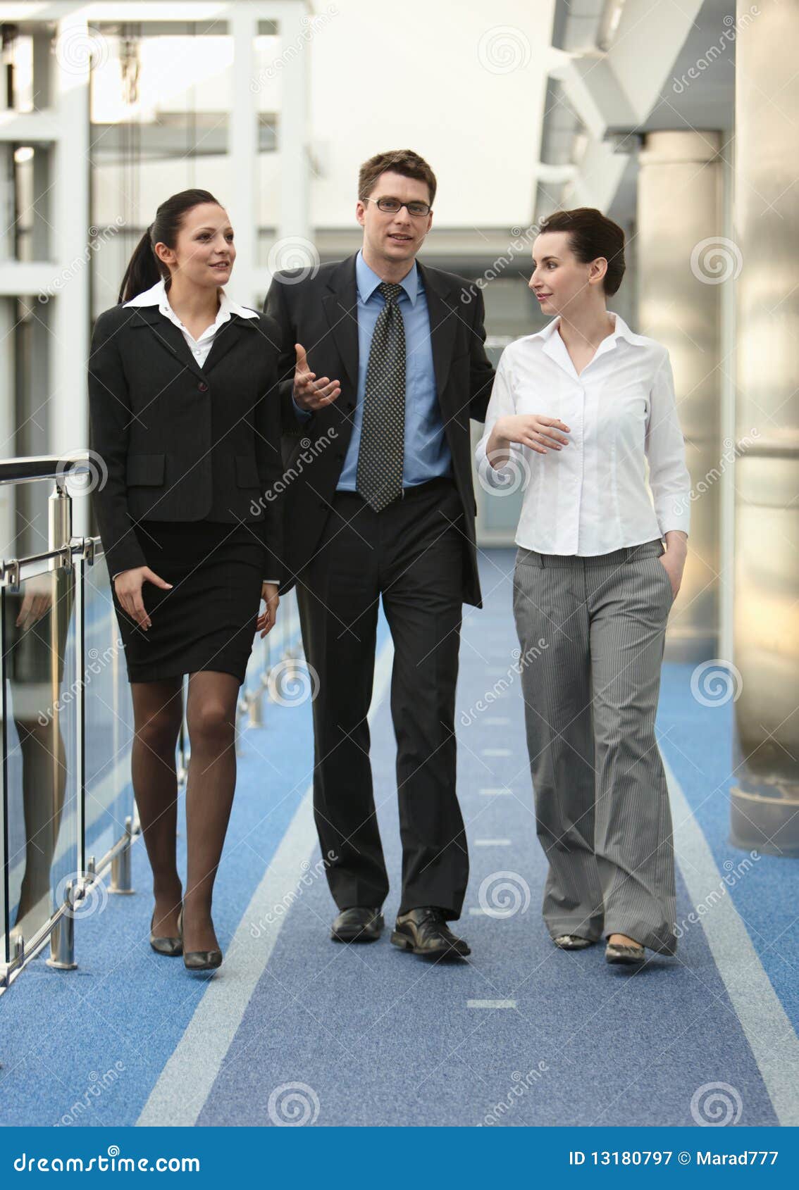Group Three Persons Talking Office Space W Stock Image - Image of ...