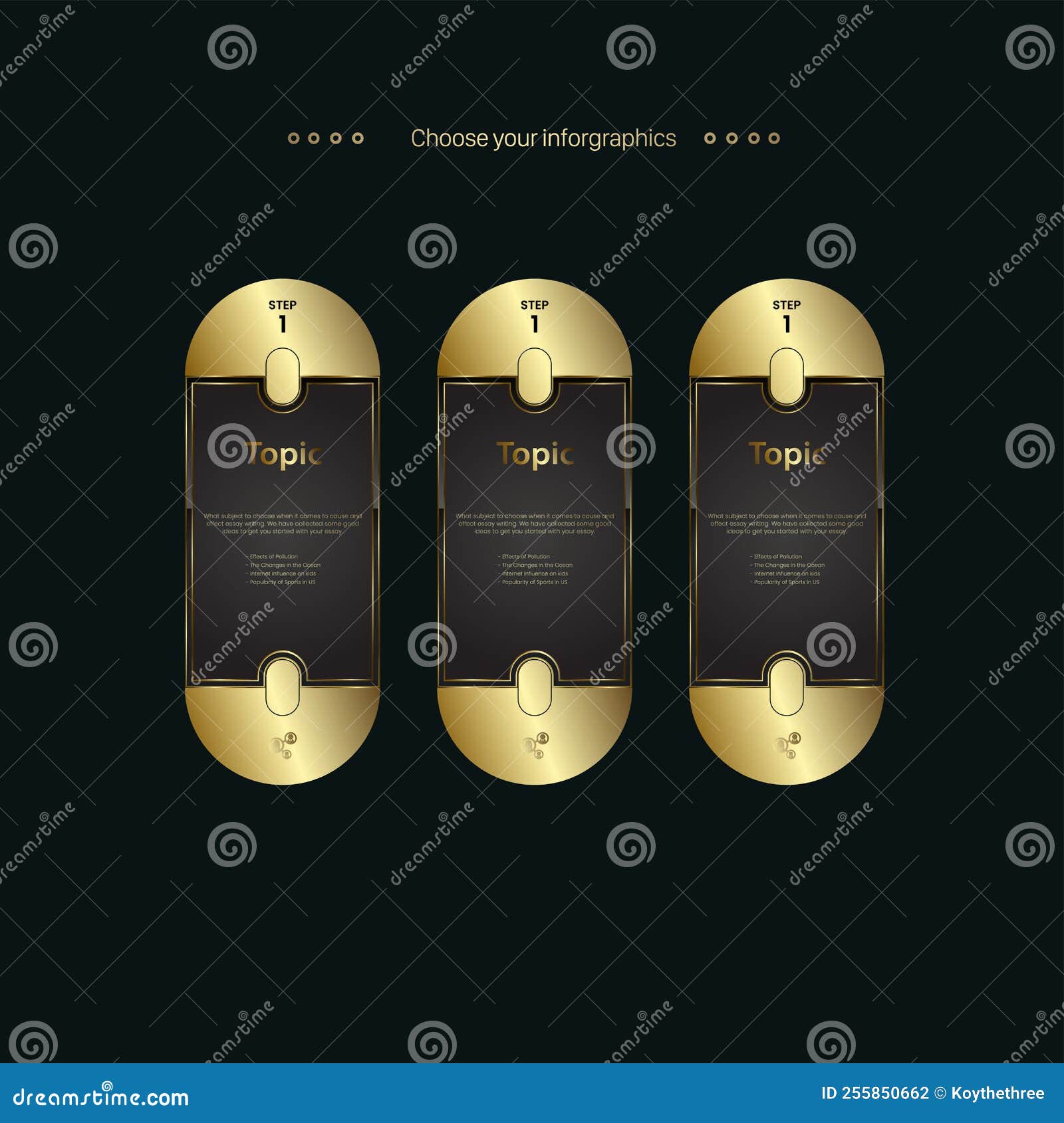 Group Of Three Premium Buttons Vectordesign On Dark Background, Three ...