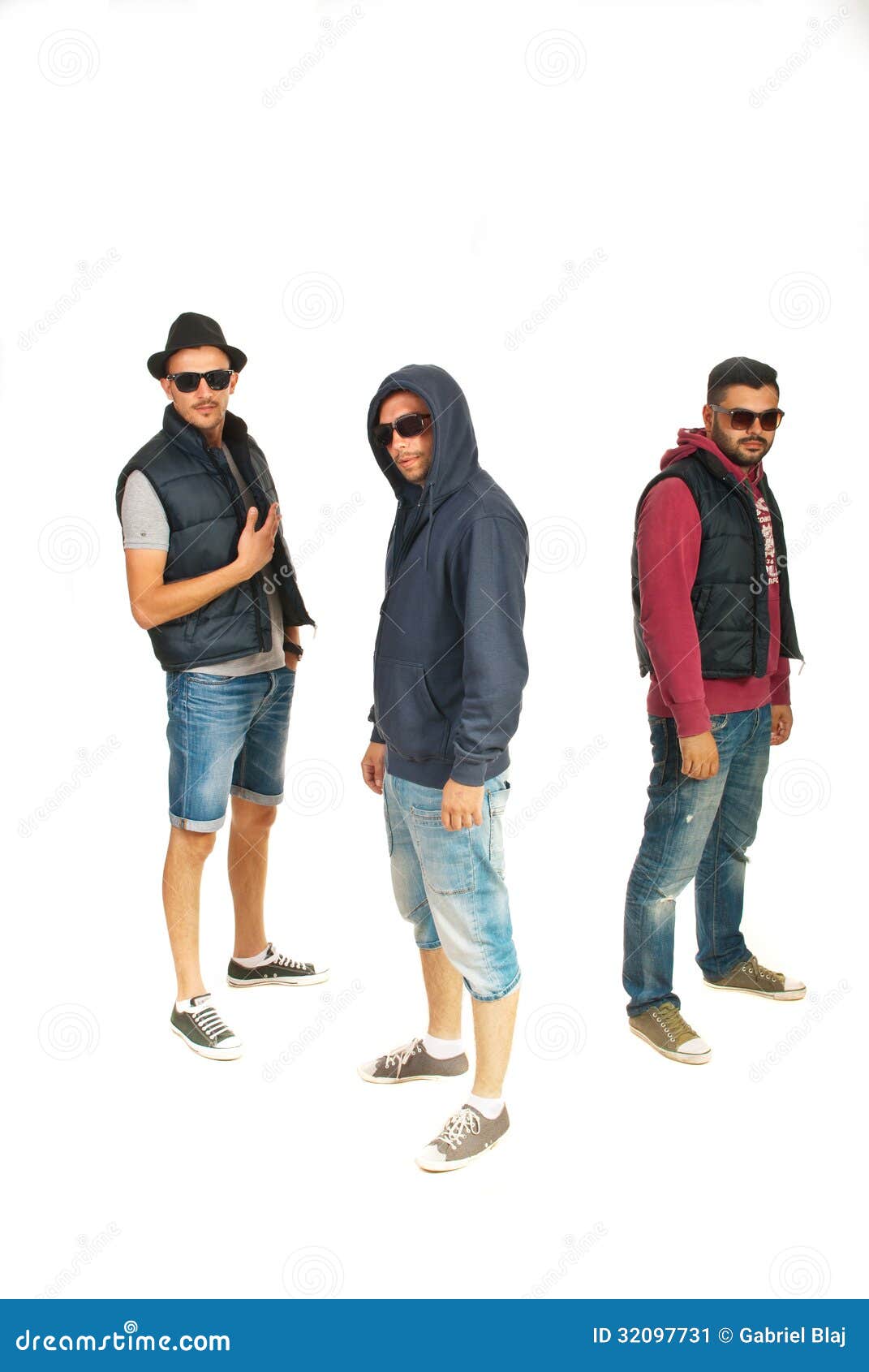 Group of three rappers men stock image. Image of members - 32097731