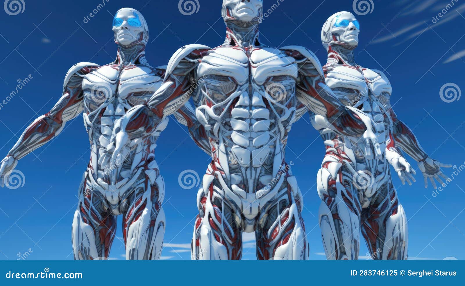 A Group of Three Robots Standing Next To Each Other. Generative AI ...