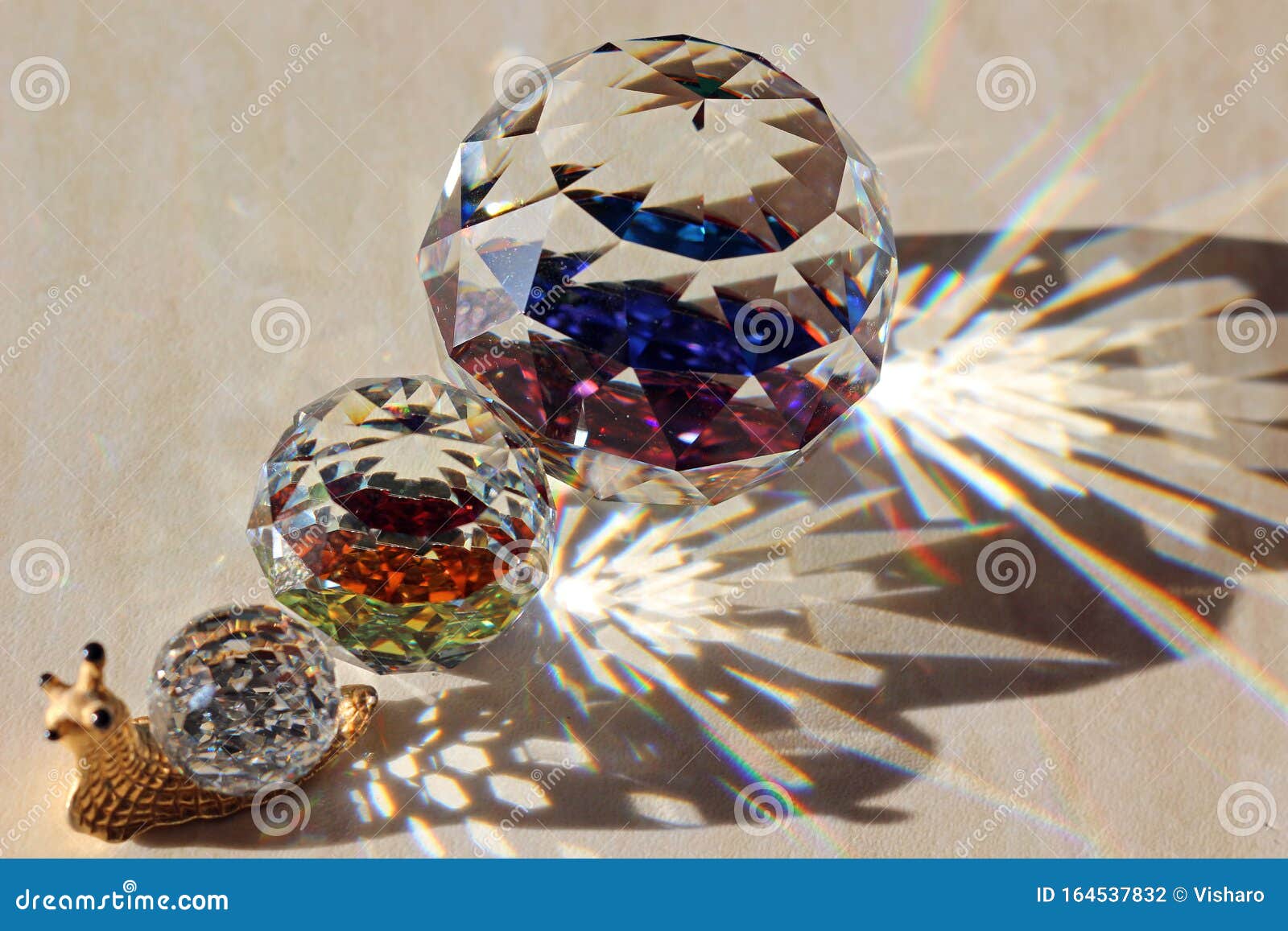 Three Round Prisms stock photo. Image of beautiful, decoration - 164537832