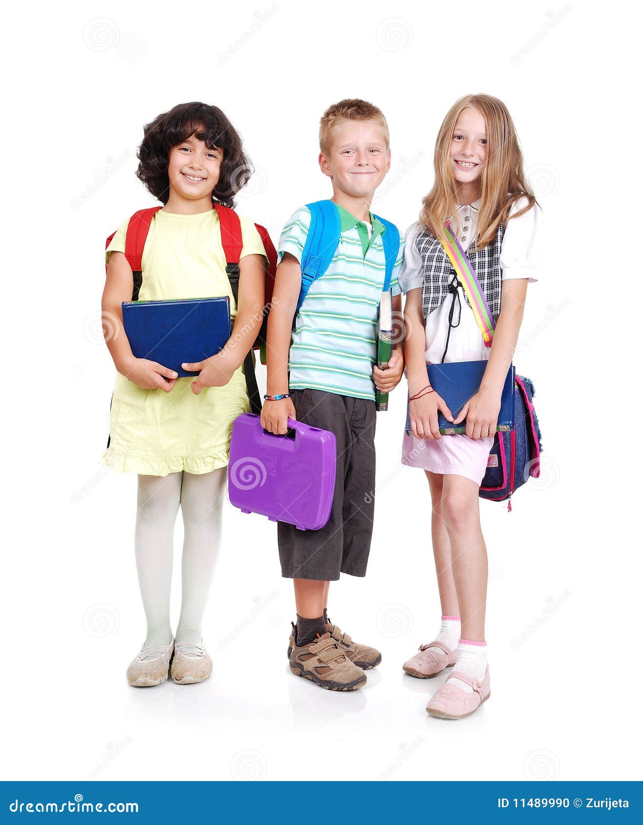 Group of Three School Children Stock Photo - Image of group, educate ...