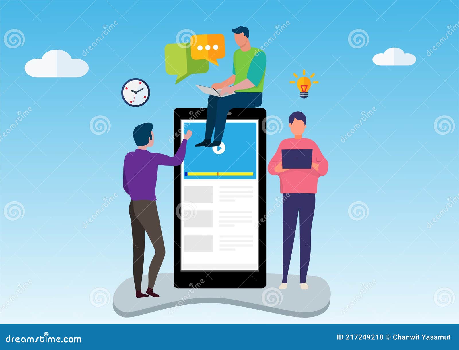 A Group of Three Students Connected To Online Learning There are ...