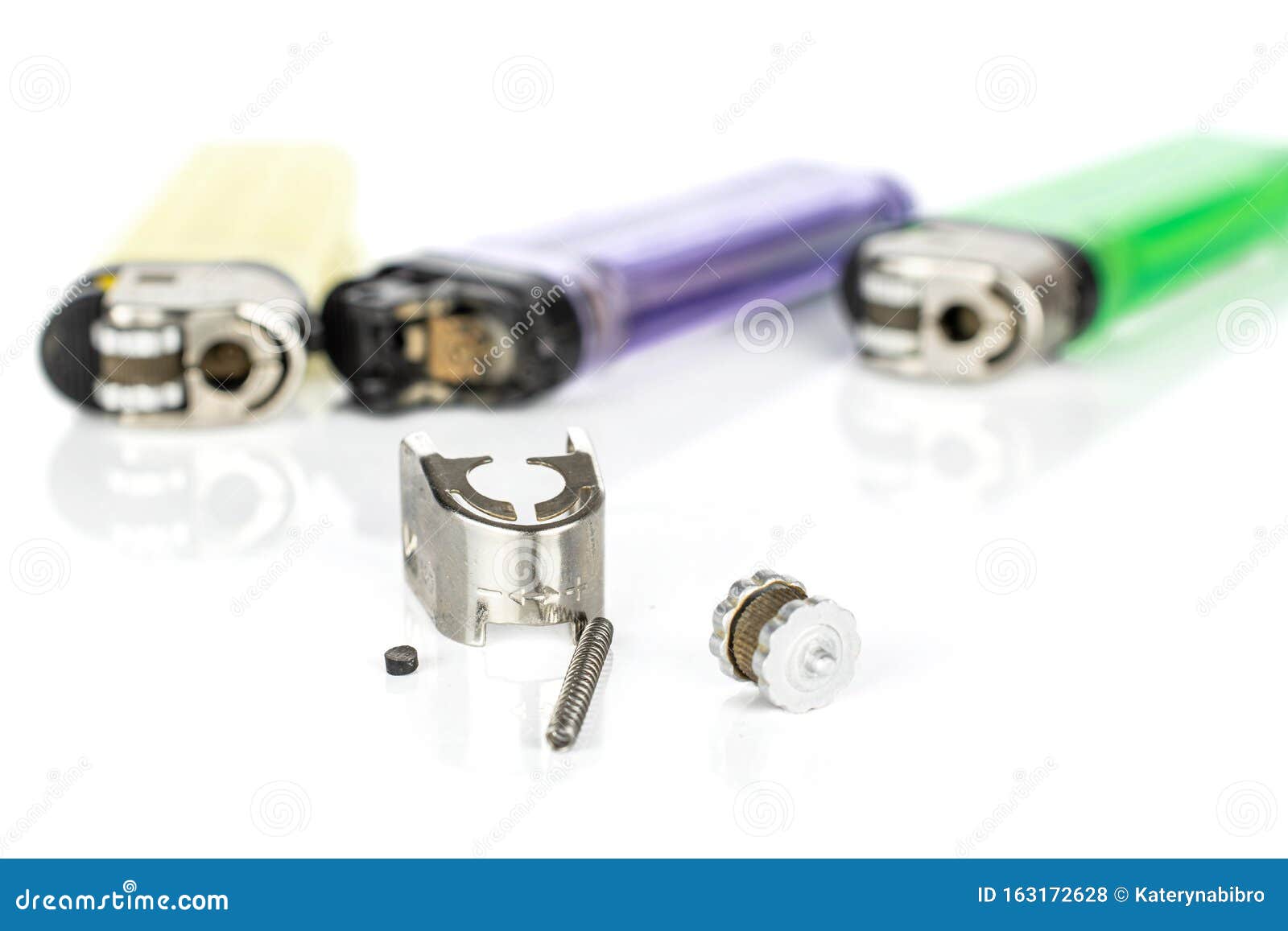 Plastic Lighter Isolated on White Stock Photo - Image of piece, intense ...