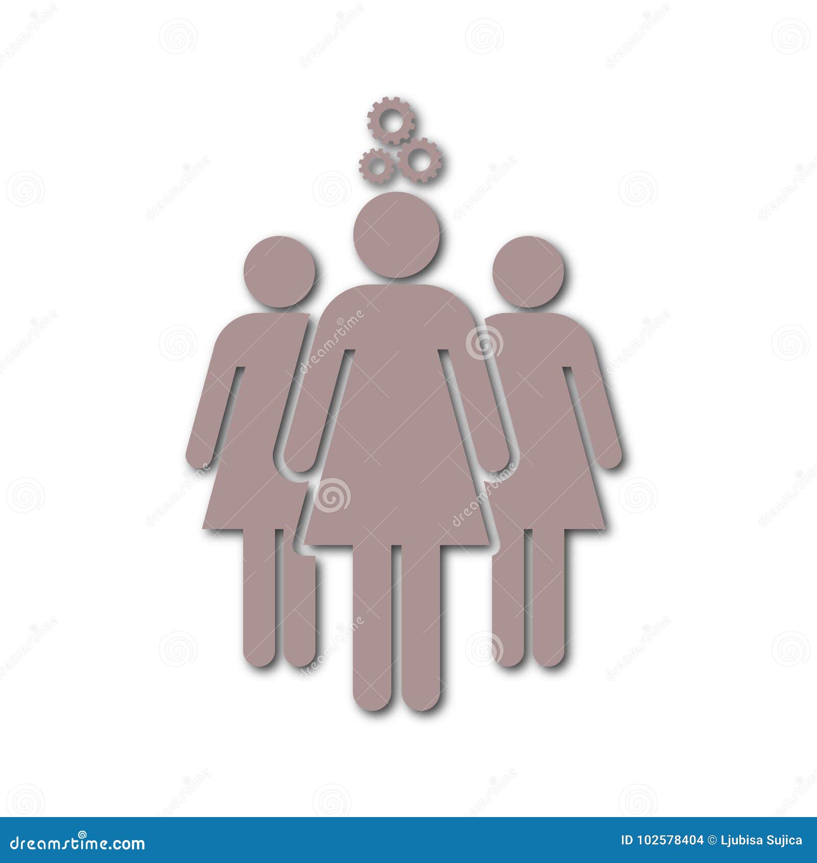 Group of three women icon stock vector. Illustration of concept - 102578404